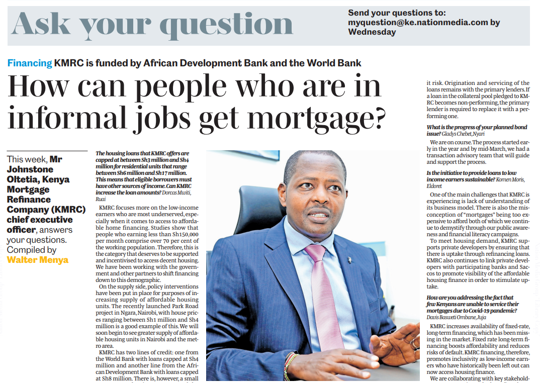 How can people who are in informal jobs get mortgage? - Kenya Mortgage ...