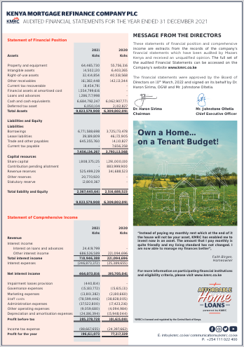 Financial Statements - Kenya Mortgage Refinance Company